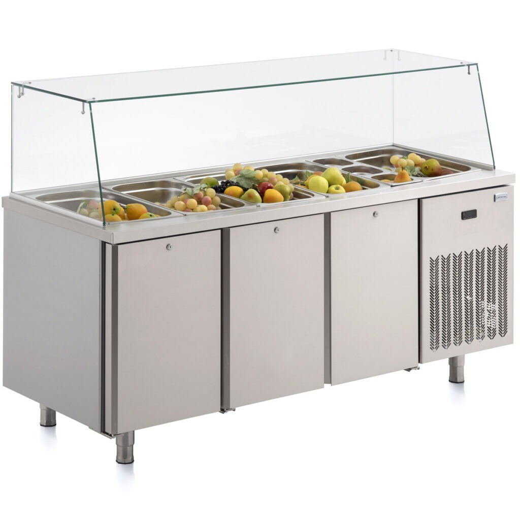 Saladette 3 Portes Avec Vitrine 270 L