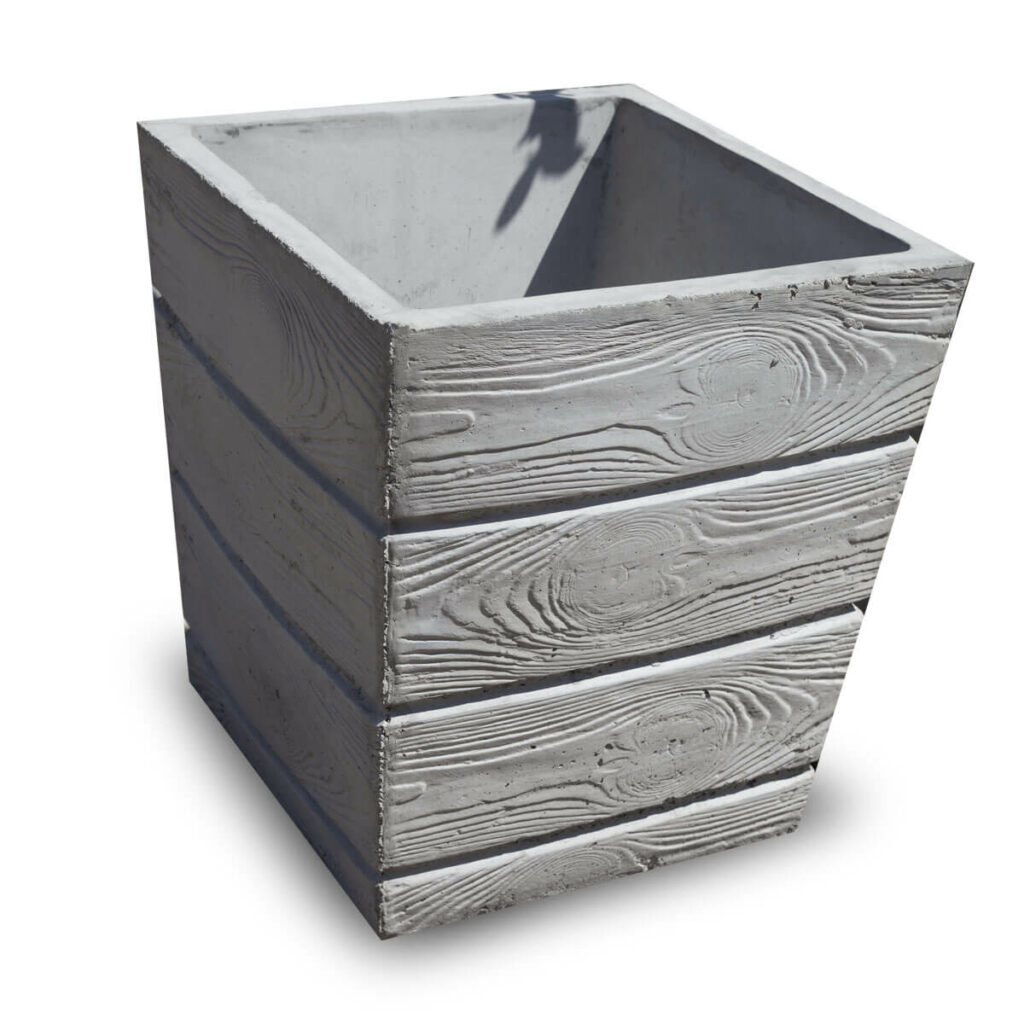 Pot En Béton Extérieur Motif Bois Ref PBB15