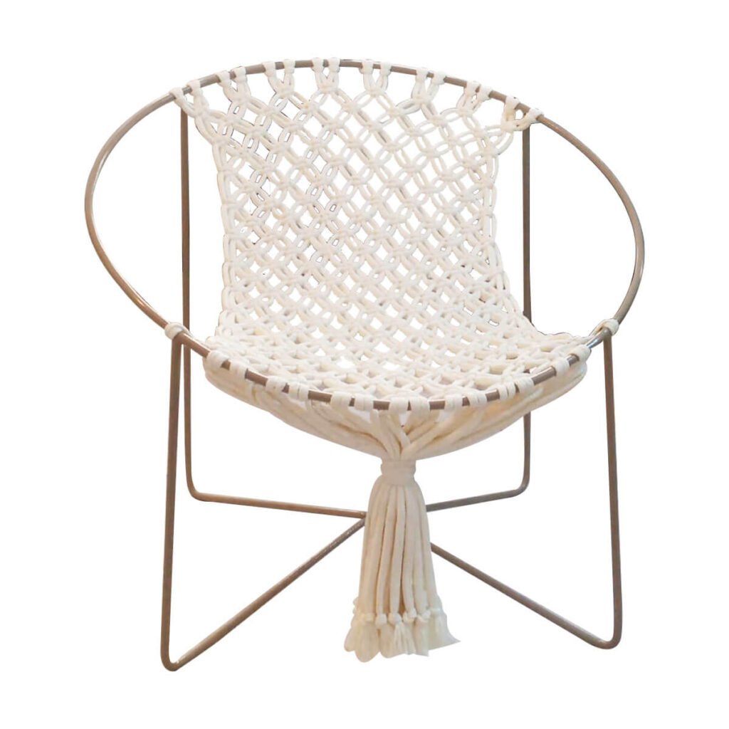 Chaise Ronde Extérieur En Macramé Ø 80cm