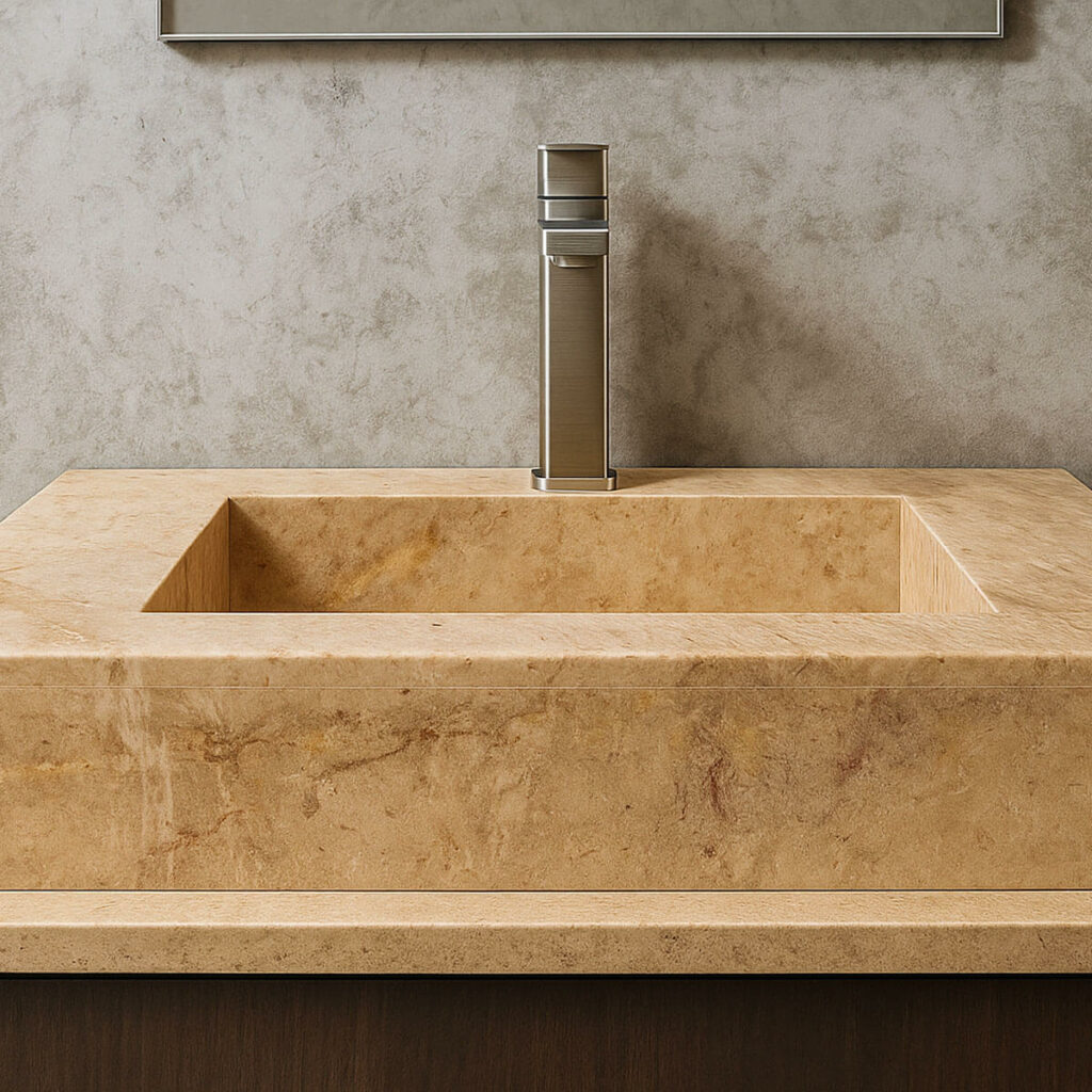 Lavabo Suspendue En Marbre Kadhel Gris Rosé LMK70